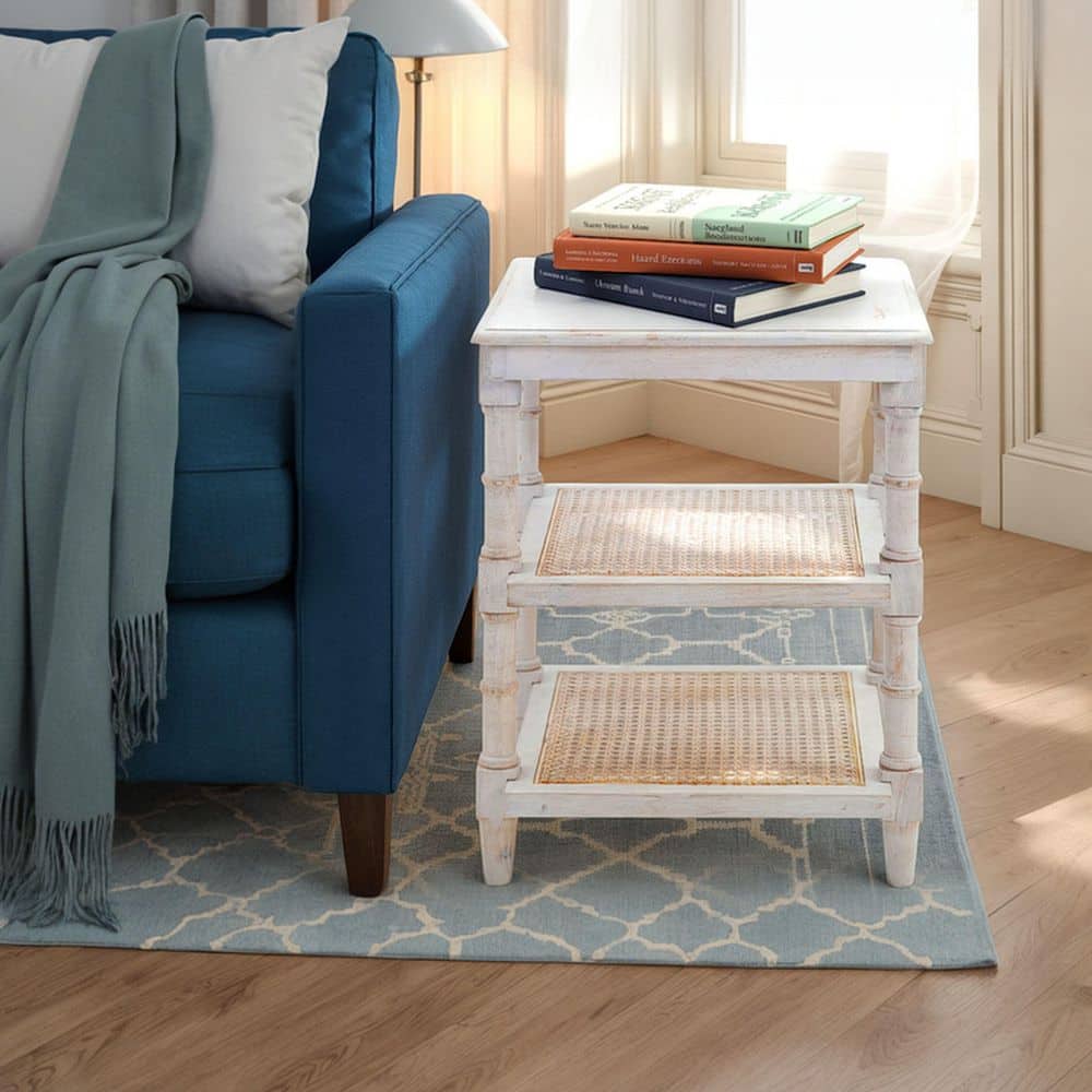 Carolina Chair & Table Chesterfield 18 in. Square Whitewash Wood and ...