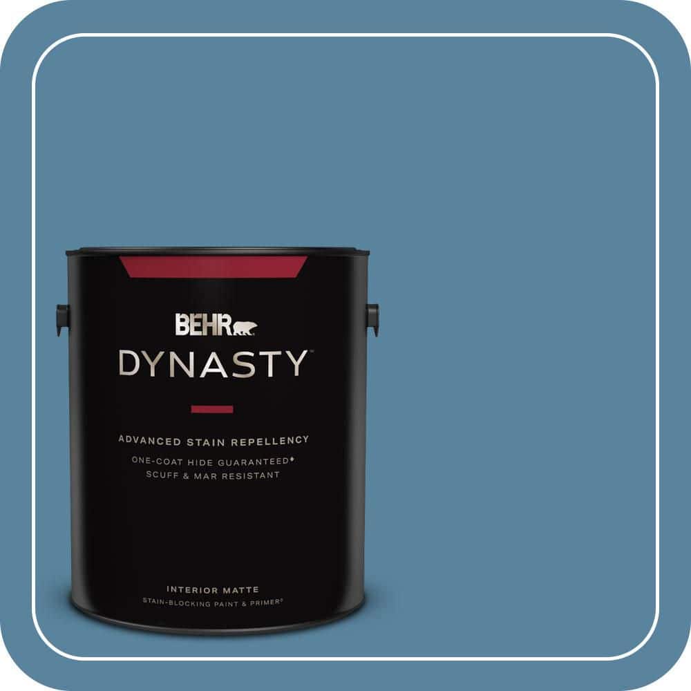 BEHR DYNASTY 1 gal. #BIC-38 Honest Blue Matte Interior Stain-Blocking ...
