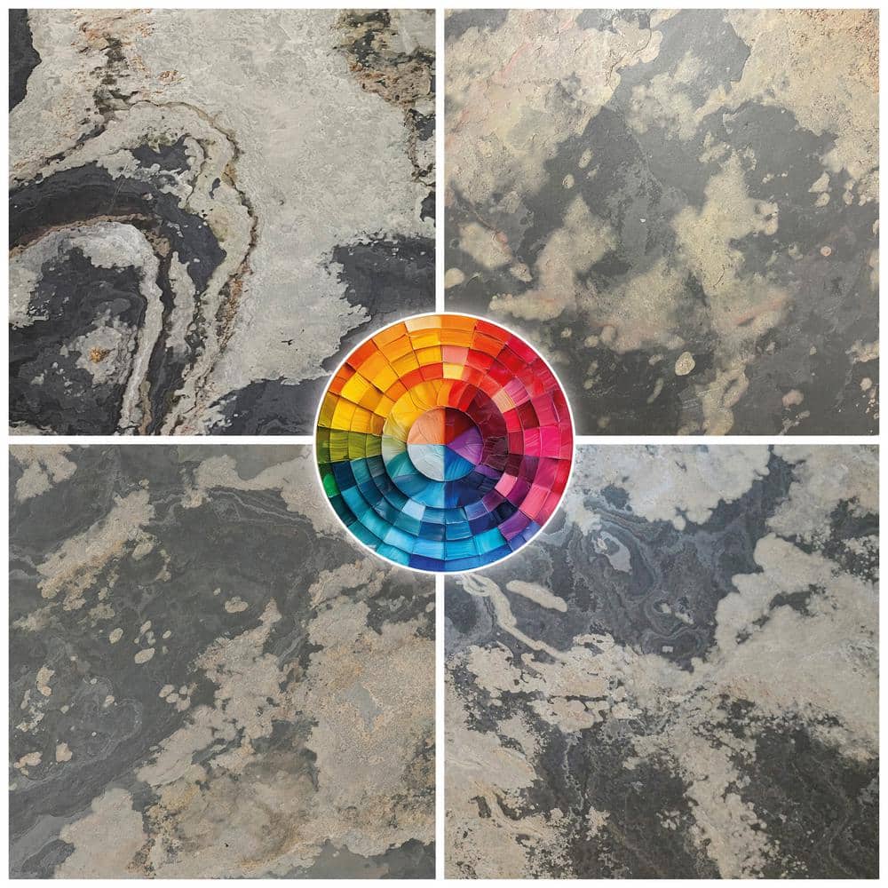 Slate-Lite 11 in. x 4 in. Rustique Sample Slate Thin and Flexible Stone ...