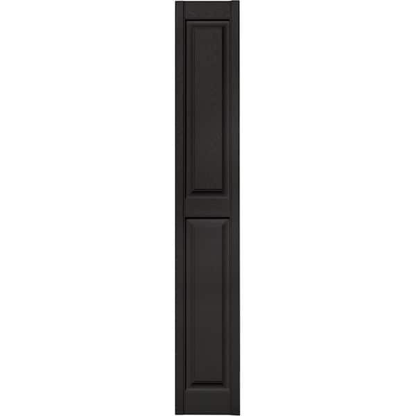 Builders Edge 12 in. x 75 in. Raised Panel Vinyl Exterior Shutters Pair ...