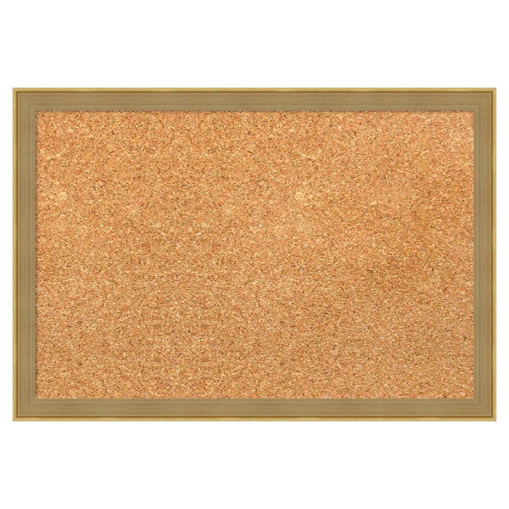 Amanti Art Incline Dark Gold 19 in. x 13 in. Wood Framed Natural Cork ...