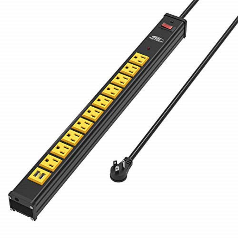 Lukyamzn 6 ft. Extension Cord 10-Outlet Heavy Duty Power Strip Surge ...