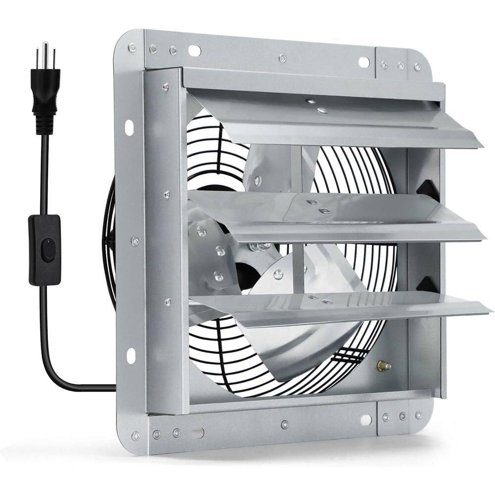 KIWDZFU 10 Inch Shutter Exhaust Fan, Wall Mount Attic Fan with Power ...