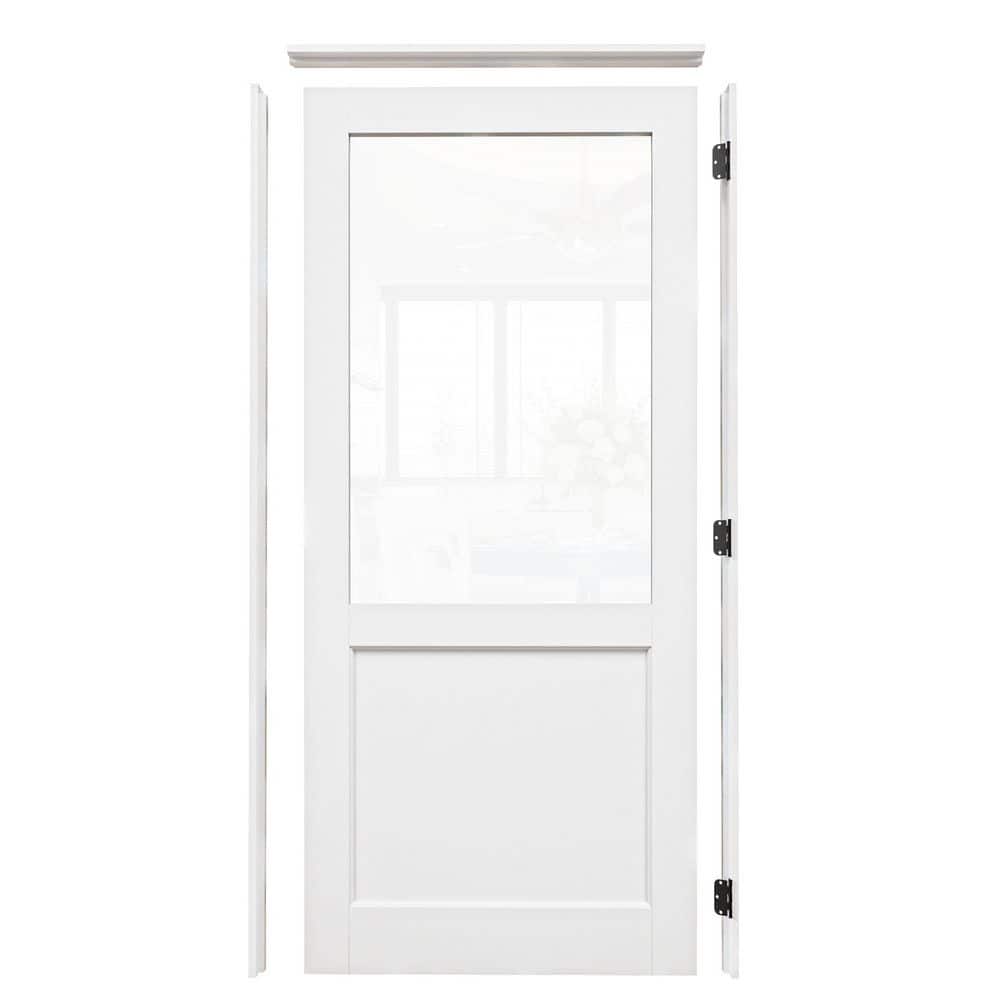 ARK DESIGN Assembly Required 36 in. x 80 in. 1/2-Lite Clear Glass Left ...