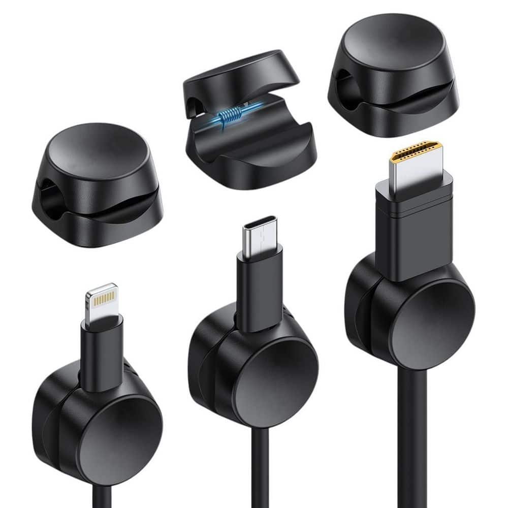 Yichuhaoxi Cord Organizer Spring Lock Cable Holder Clips 6 Pack Desk ...