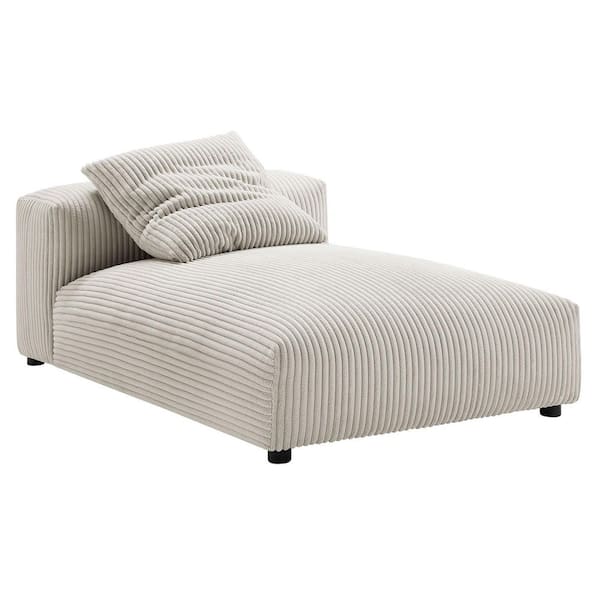 MODWAY Solace Modular Corduroy Upholstered Armless Chaise Lounge in ...
