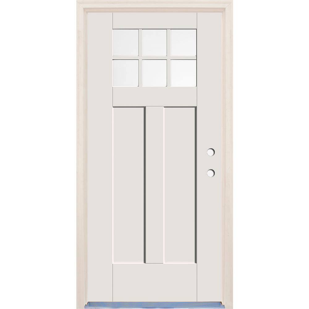 Builders Choice 36 in. x 80 in. Left-Hand Clear Glass Unfinished ...