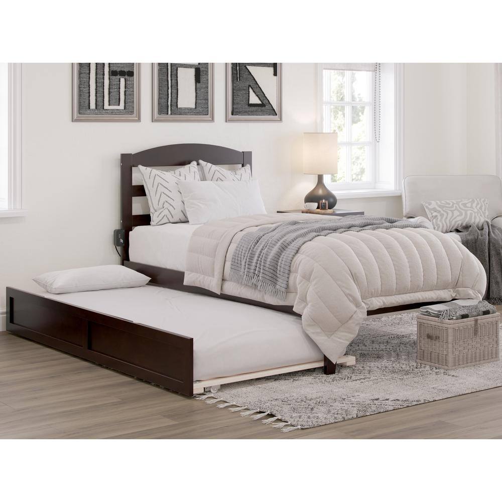 AFI Warren, Solid Wood Platform Bed with Twin XL Trundle, Twin XL ...
