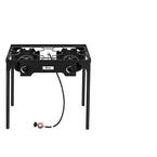 ROVSUN 2 Burner Stove 150,000 BTU High Pressure Outdoor Camping Stove, Propane Gas Cooker ...