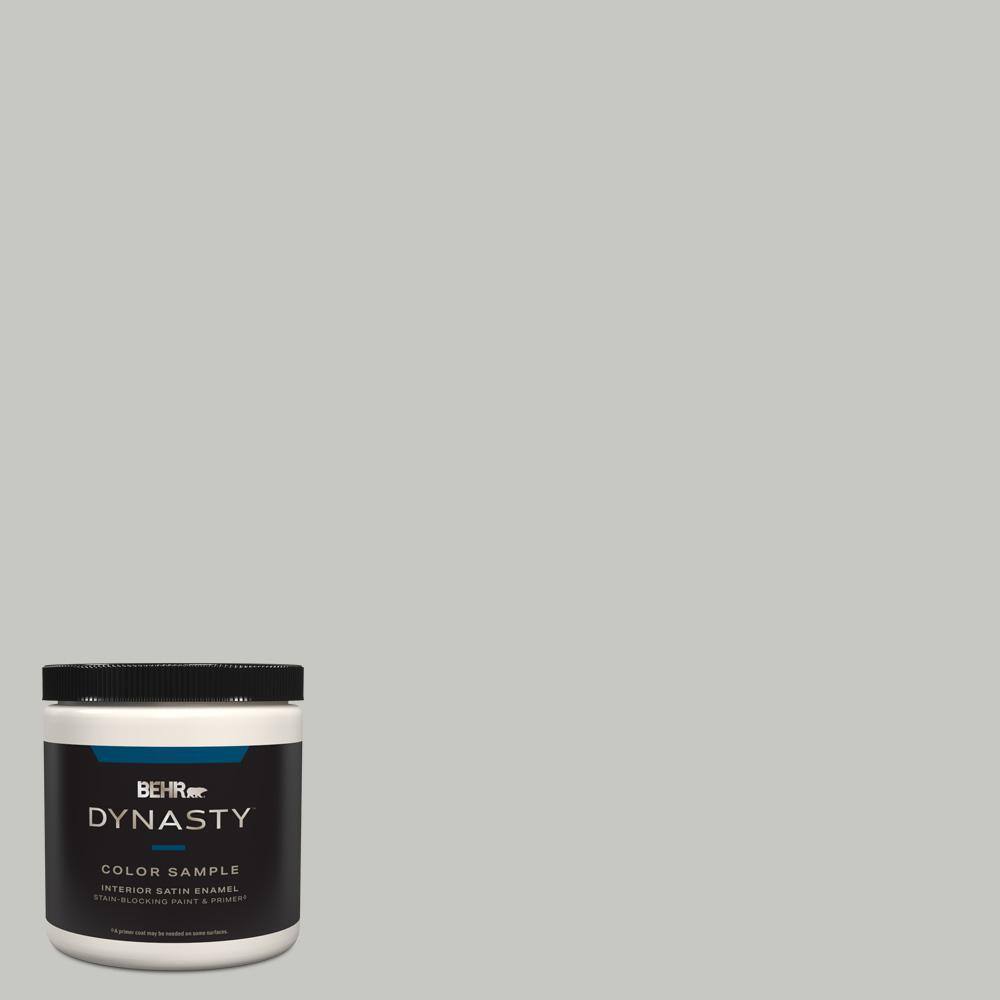 BEHR DYNASTY 8 oz. #MQ2-59 Silver City One-Coat Hide Satin Enamel Stain ...