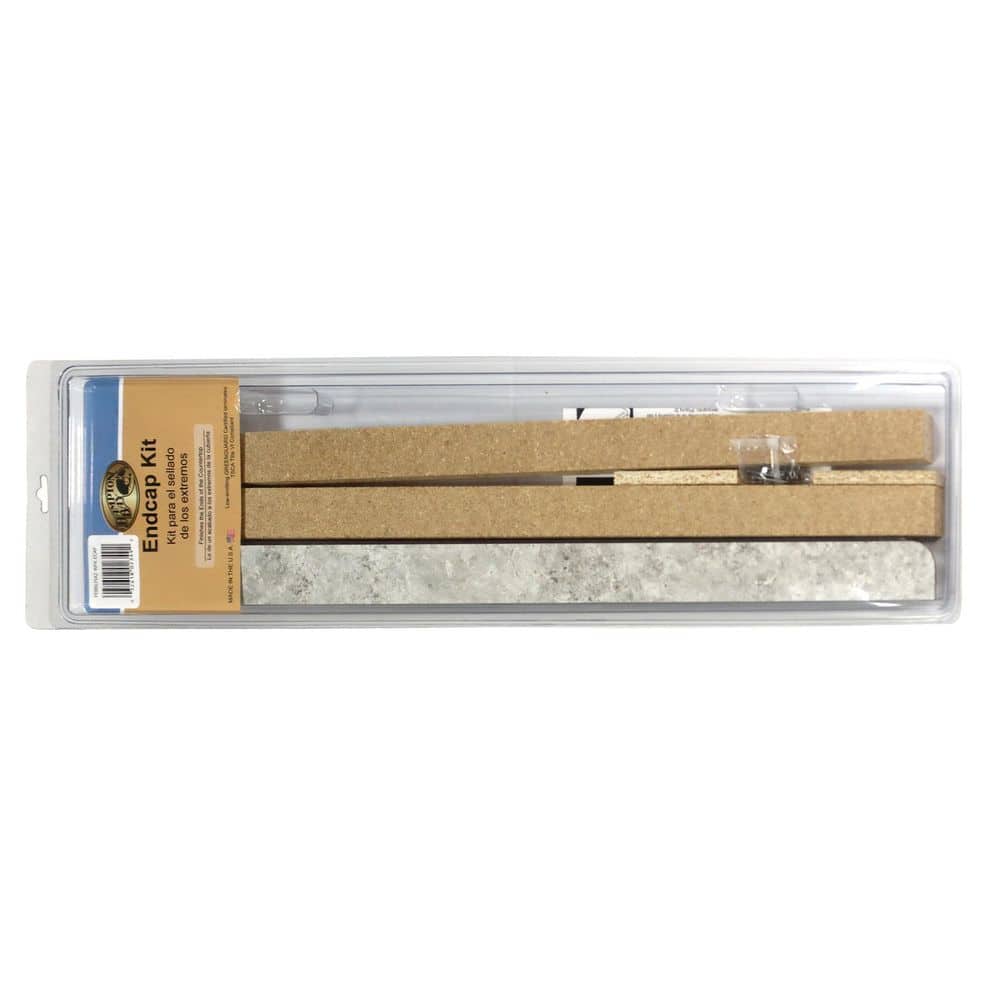 Hampton Bay Laminate End Cap Kit in Pebble Piazza with Waterfall Edge ...