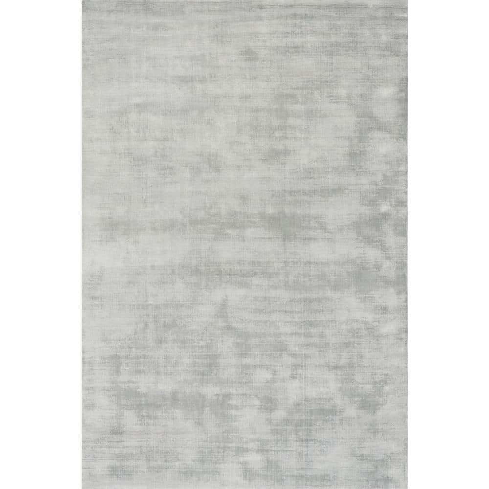 DASH & ALBERT Alva Hand Loom Knotted Viscose Sky 5 ft. x 8 ft. Indoor ...