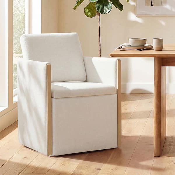 Spruce & Spring Tessa Cream Fabric Modern Upholstered Dining Chairs ...