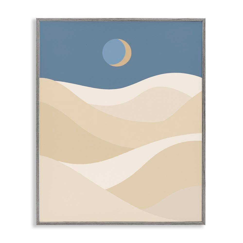 Stupell Industries Crescent Moon over Dunes by Daphne Polselli Gray Framed Nature Giclee Art ...