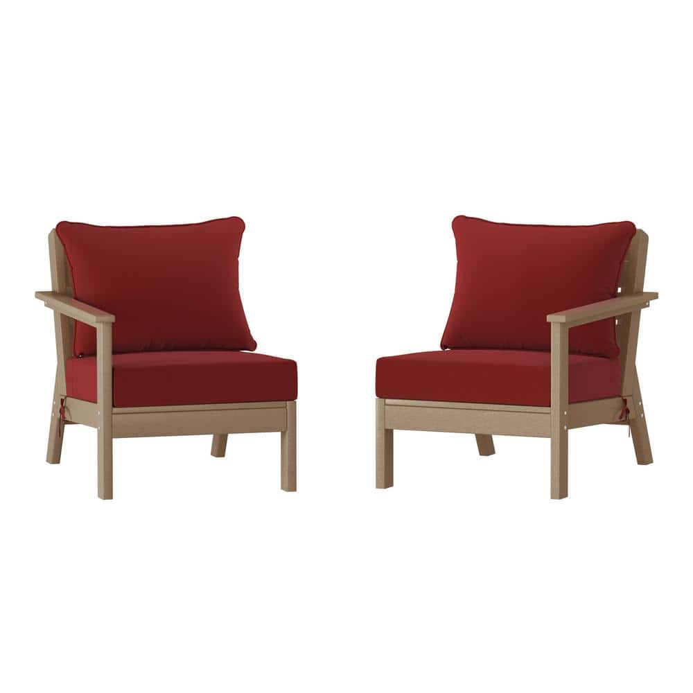 WESTIN OUTDOOR Birchwood Weathered Wood Arrangeable Outdoor Patio 2 ...