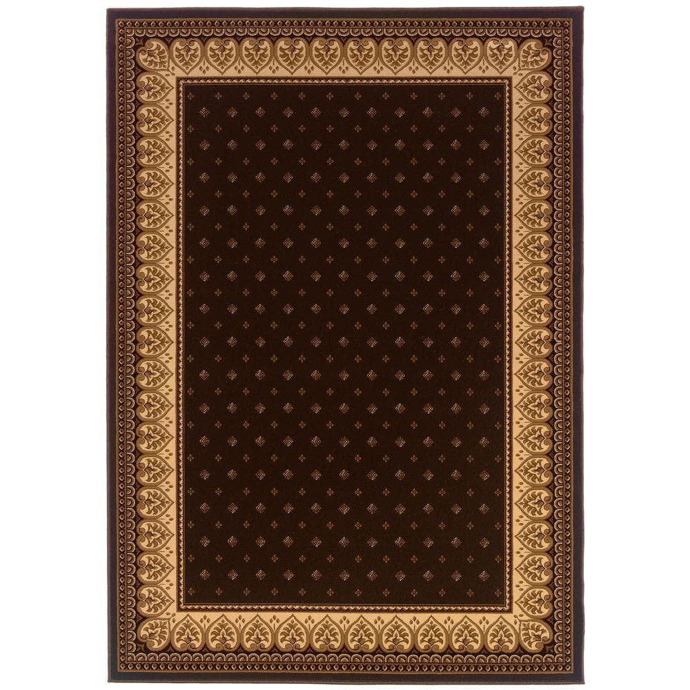 Natco Sapphire Fleur De Lis Chocolate 8 ft. x 11 ft. Area Rug 4338.51 ...