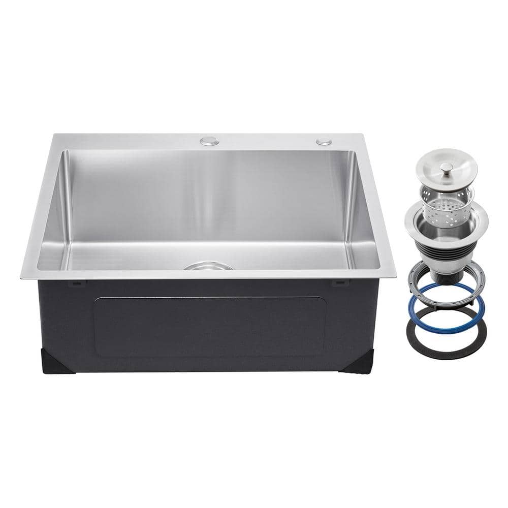 VEVOR 25 in. Kitchen Sink Workstation, 304 Stainless Steel Top Mount ...