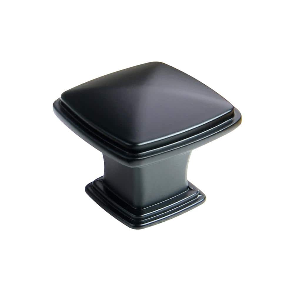 South Main Hardware 1-1/4 in. Flat Black Traditional Square Cabinet ...