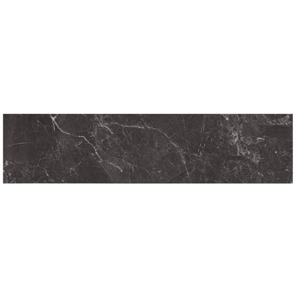 Ivy Hill Tile Palazzo Nero Black 3.93 in. x 0.33 in. Semi-Polished ...