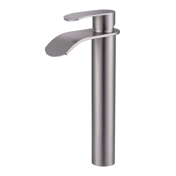 Waterfall Single Handle Single Hole Bathroom Faucet with Pop Up Drain ...