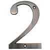 Everbilt 4 in. Aged Bronze Flush Mount House Number 2 30226 - The Home ...