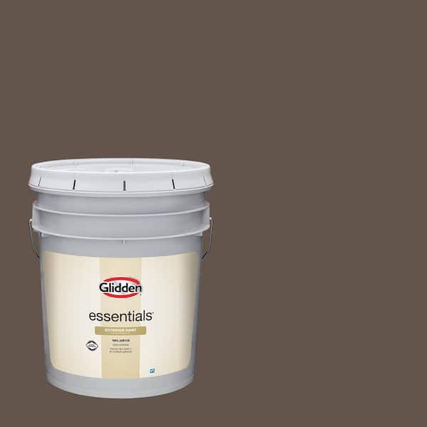 Glidden Essentials 5 gal. PPG1076-7 Ground Coffee Satin Exterior Paint ...