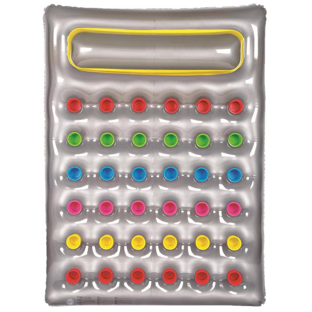 Pool Central 75 in. Inflatable 36-Pocket Deluxe 1-Person Pool Mattress ...