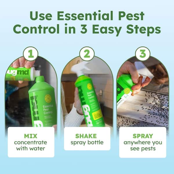 BUGMD Essential Pest Control Starter Kit 3.7 oz. Concentrated, Indoor ...