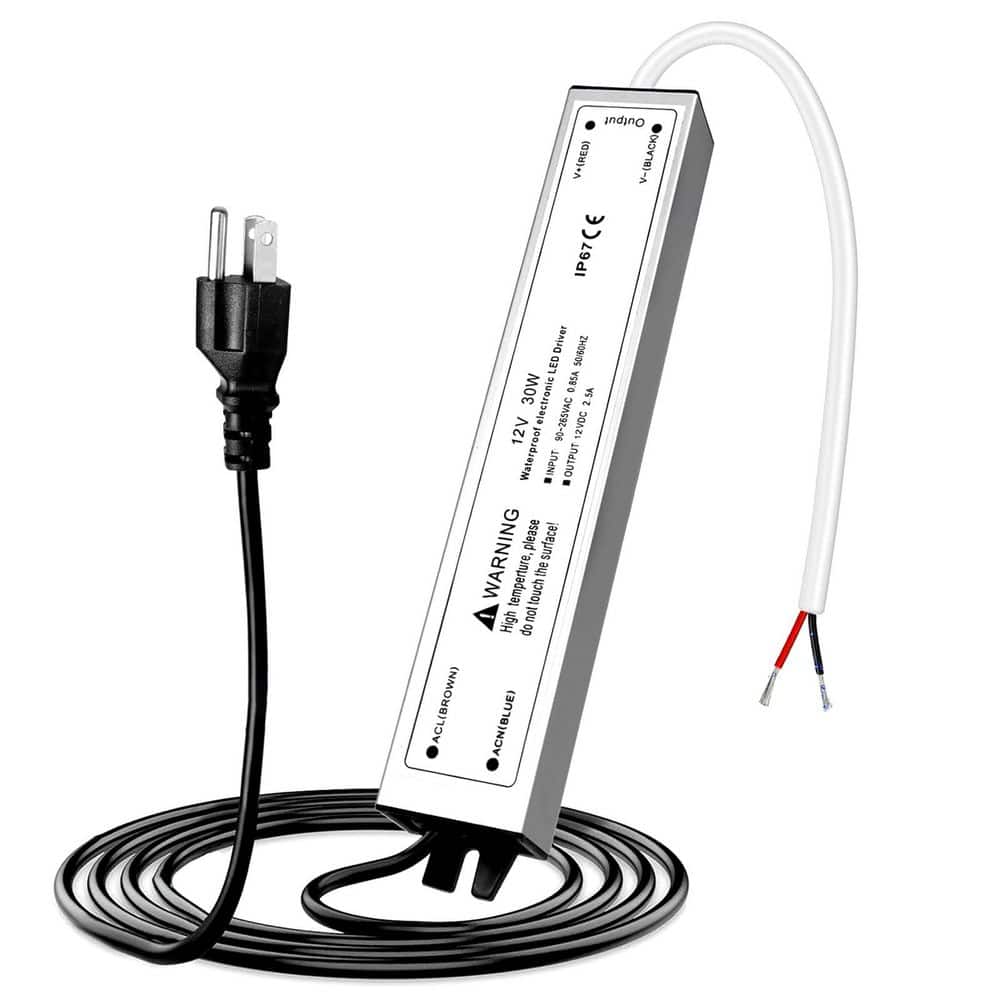 Waterproof 12V 30W LED Power Transformer Adapter, 110V AC to 12V DC Low ...