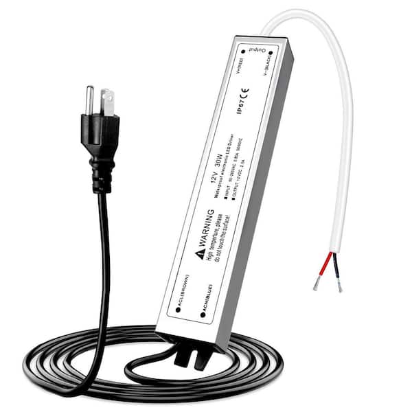 Waterproof 12V 30W LED Power Transformer Adapter, 110V AC to 12V DC Low ...