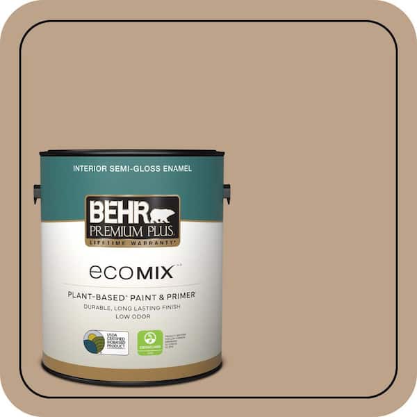BEHR PREMIUM PLUS 1 gal. #N260-4 Merino Semi-Gloss Enamel EcoMix Plant ...
