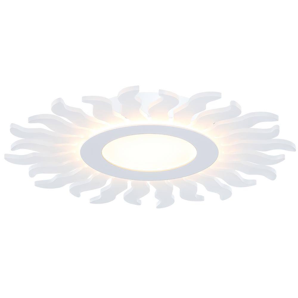 pasentel 12 in. 24-Watt Modern White Integrated LED Flush Mount Ceiling ...