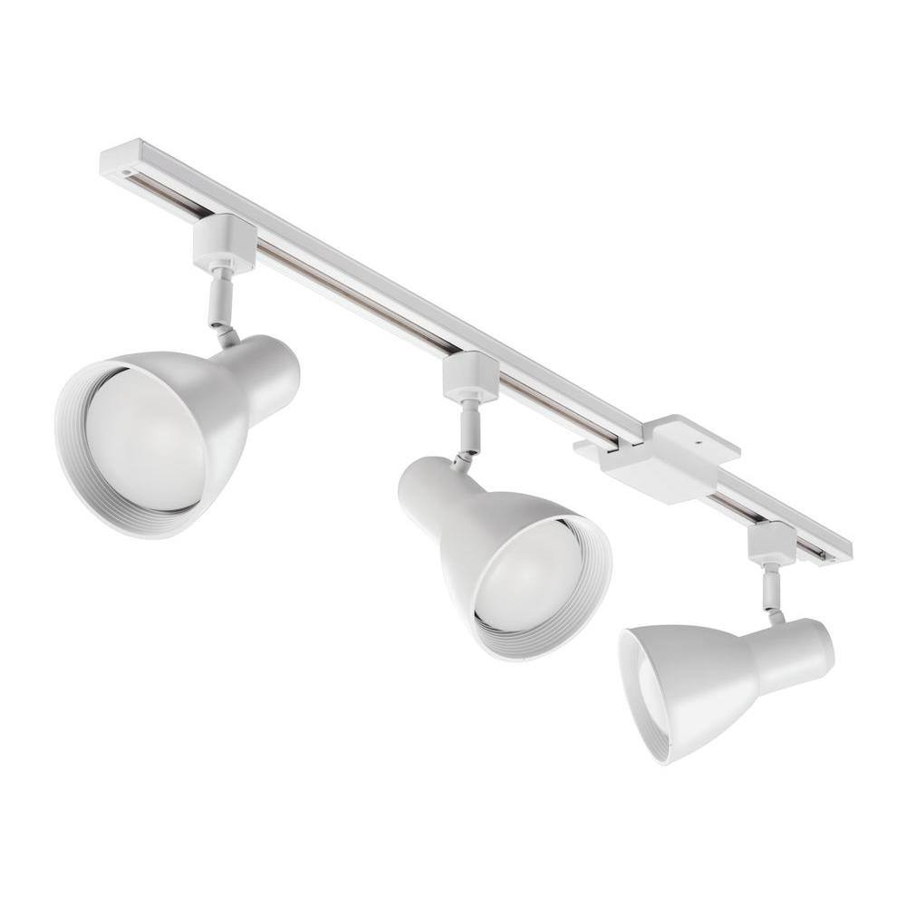 Lithonia Lighting Step Baffle 44.5 in. 3-Light White LED Track Lighting ...