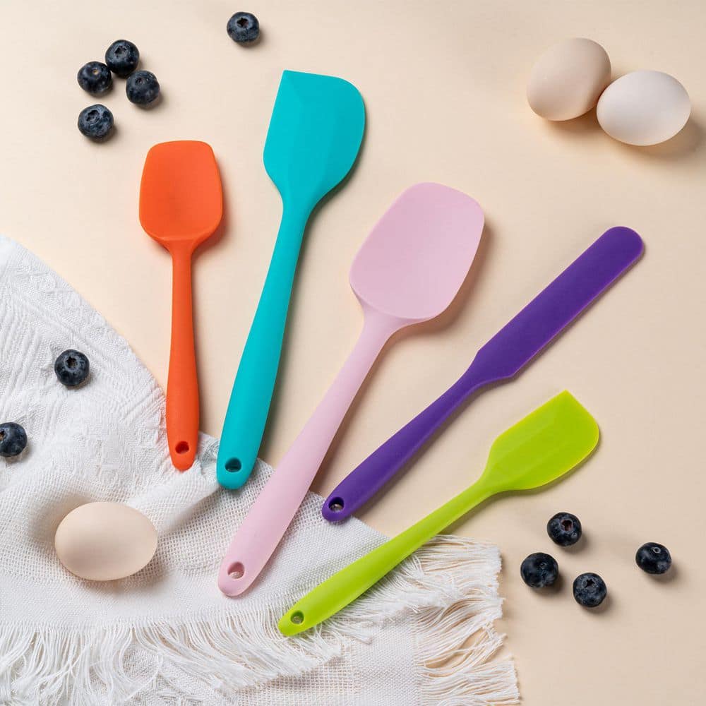 5-Piece Silicone Spatula Set, Food Grade Rubber Spatulas for Baking ...