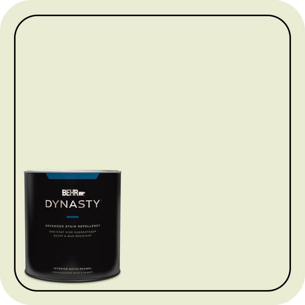 BEHR DYNASTY 1 qt. #410E-2 Celery Ice Satin Enamel Interior Stain ...