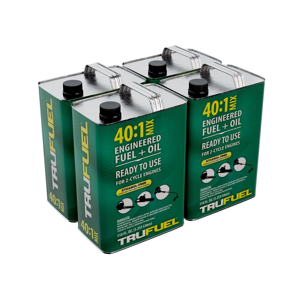 TruFuel 2-Cycle 40:1 Pre-Mixed Fuel and Oil 110 oz. (4-Pack) 6525506 ...