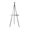 Litton Lane 67 in. Black Metal Tall Adjustable Minimalistic Tabletop ...
