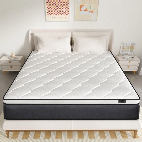 Classic King Medium Pocket Spring Hybrid 12 in. Bed-in-a-Box Mattress ...