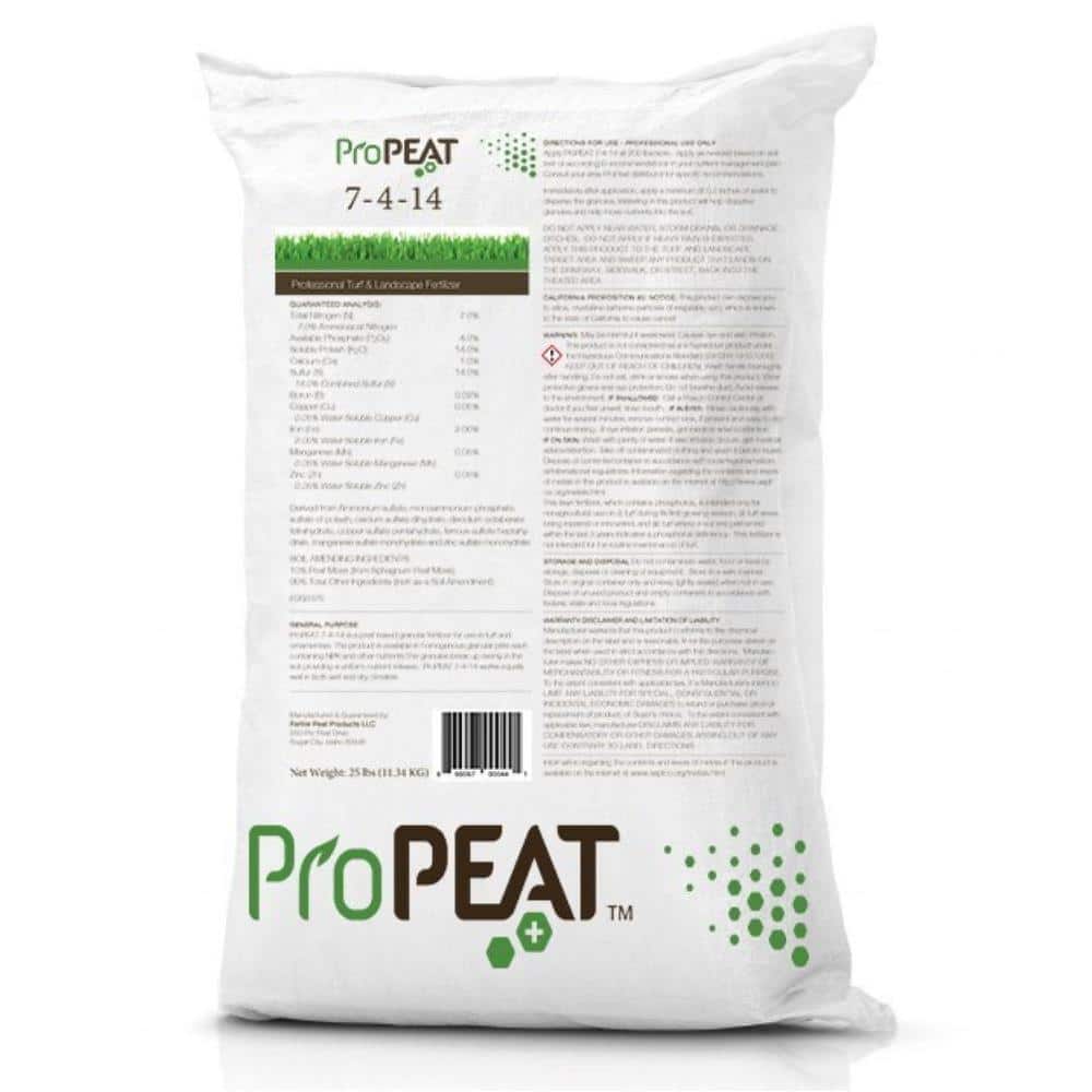 PROPEAT 25 lbs. 5,445 sq. ft. Lawn Fertilizer (7-4-14) .N/A - The Home ...