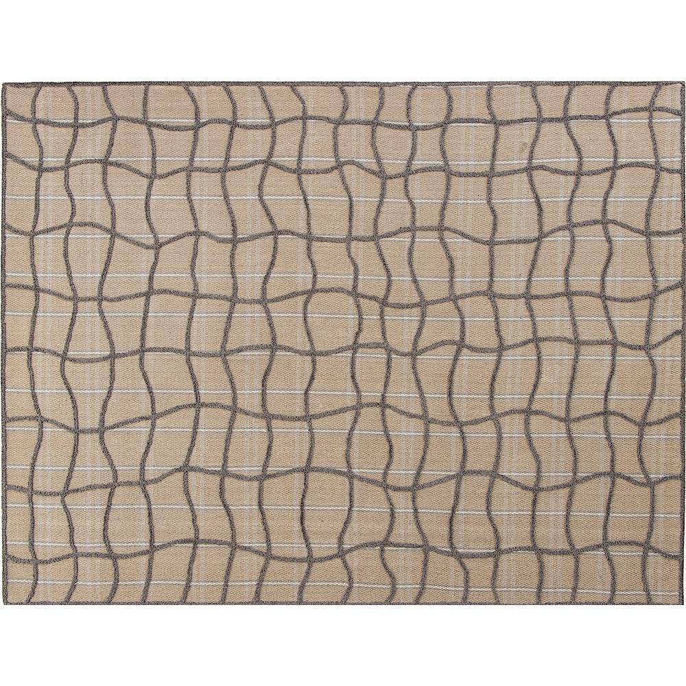 B1746 Brown 7 ft. 6 in. x 9 ft. 6 in. Hand Tufted Looped High and Low ...
