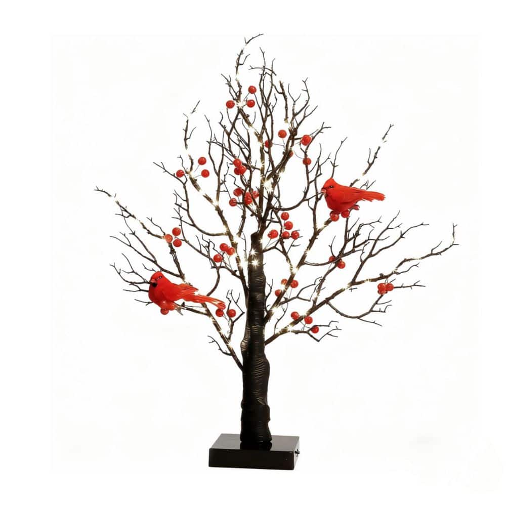 2 ft. Artificial LED Vintage Glowing Tree, Battery Powered LED Twinkle ...