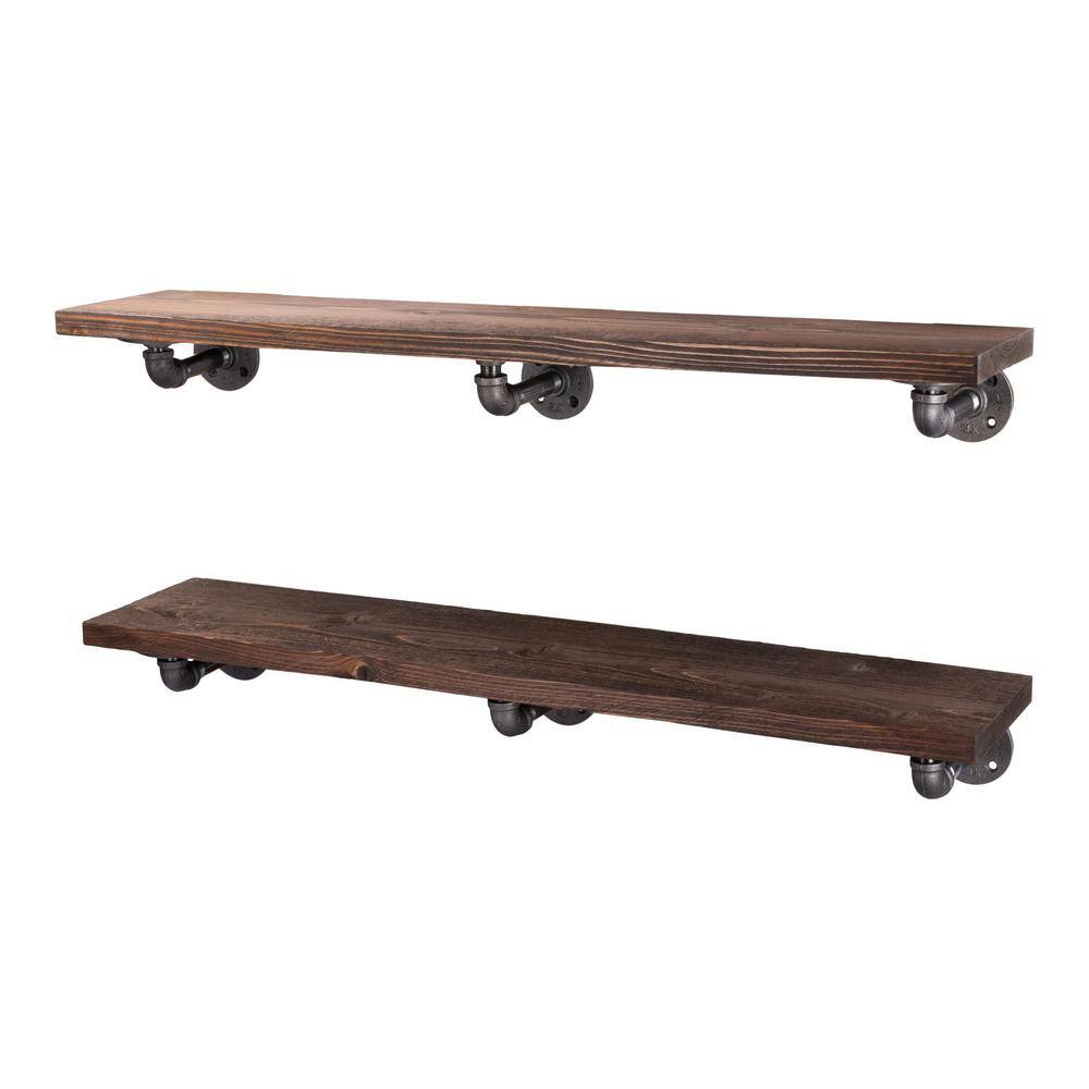 PIPE DECOR 36 in. x 7.5 in. x 6.75 in. Trail Brown Restore Wood ...