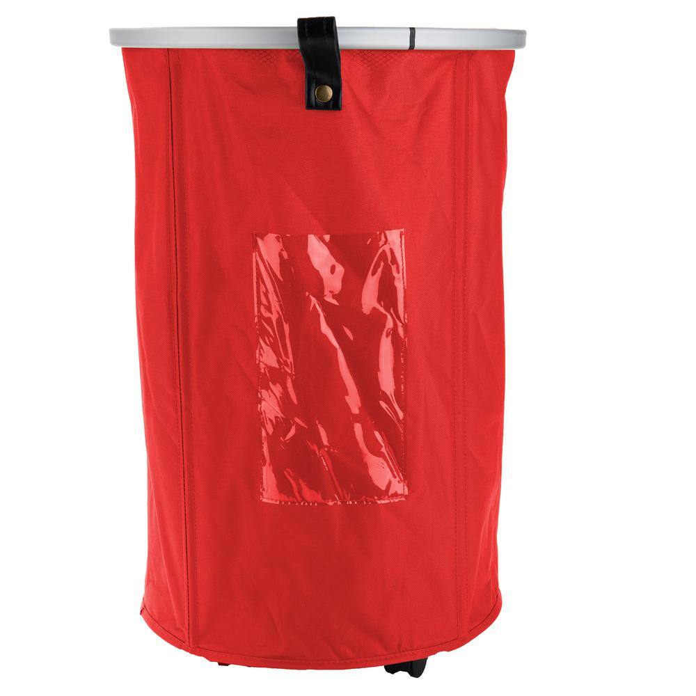 Mind Reader 93 L Red Pop Up Laundry Hamper with Wheels, Dirty Clothes ...