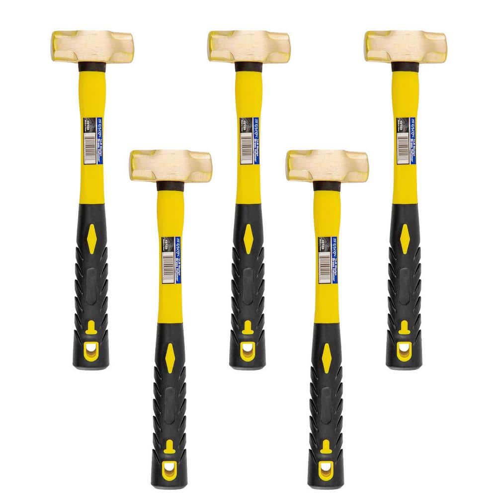 Stark 1 lbs. Brass Sledge Hammer with Fiberglass Handle (5-Pack ...