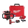 Milwaukee M18 2000 ft. Red Exterior Rotary Laser Level Kit with ...