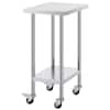 VEVOR 2-4 x 18 x 38 in. Stainless Steel Kitchen Prep Table with 4 ...