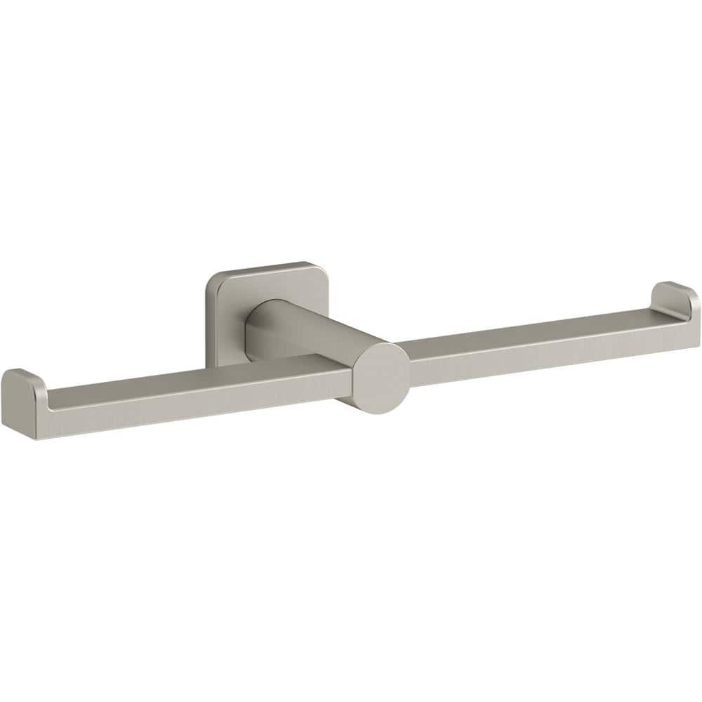 KOHLER Parallel Double Toilet Paper Holder in Vibrant Brushed Nickel K ...