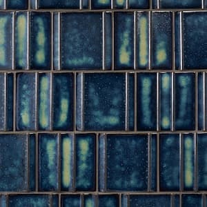 Ivy Hill Tile Hikari Ocean Blue 5.82 in. x 5.82 in. 3D Metallic Look ...