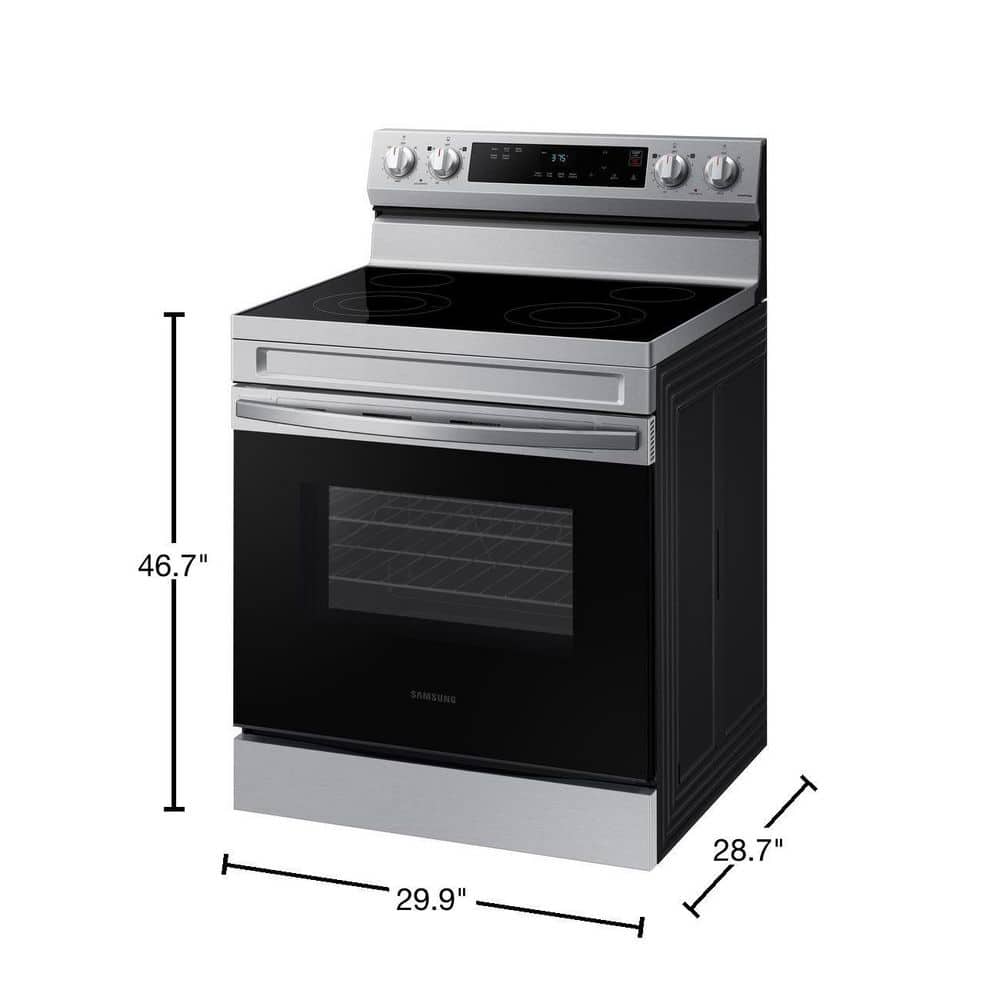 Samsung 30 in. 4-Burner Element Smart Freestanding Electric Range in ...