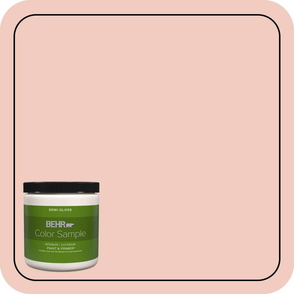 BEHR PREMIUM PLUS 8 oz. #200E-2 Salmon Tint Semi-Gloss Interior ...